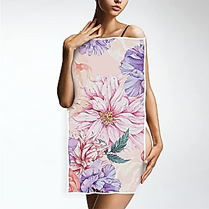 ALAZA Spring Pink Rose Purple Flower Hand Towels Bathroom Towel Highly Absorbent Soft Small Bath Towel Decorative Guest Breathable Fingertip Towel for Face Gym Spa 30 X 15 Inch