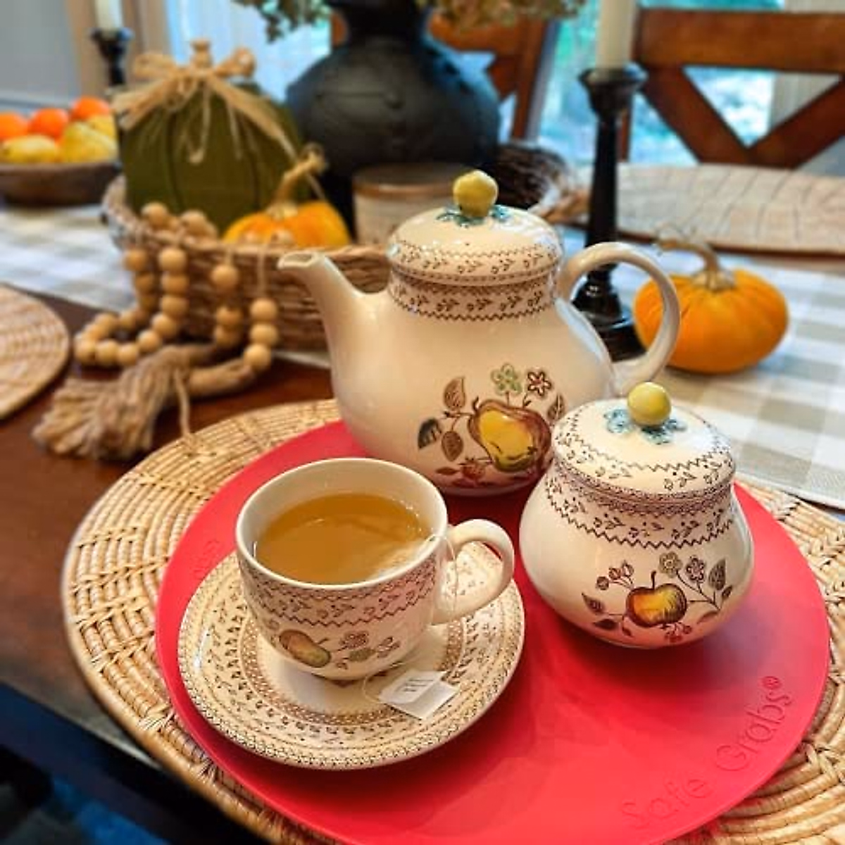 Safe Grabs: Multi-Purpose Silicone Original Microwave Mat as Seen on Shark Tank | Splatter Guard, Trivet, Hot Pad, Pot Holder, Minimize Mess (BPA Free, Heat Resistant, Dishwasher Safe), Set of 2, Red