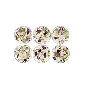 Healing Energy Candle by New Moon Beginnings - Negative Energy Cleansing - Soy Aromatherapy Candle - Handmade Candle with Crystals & Herbs - Energy Healing Candle - Set of 6 Tealights