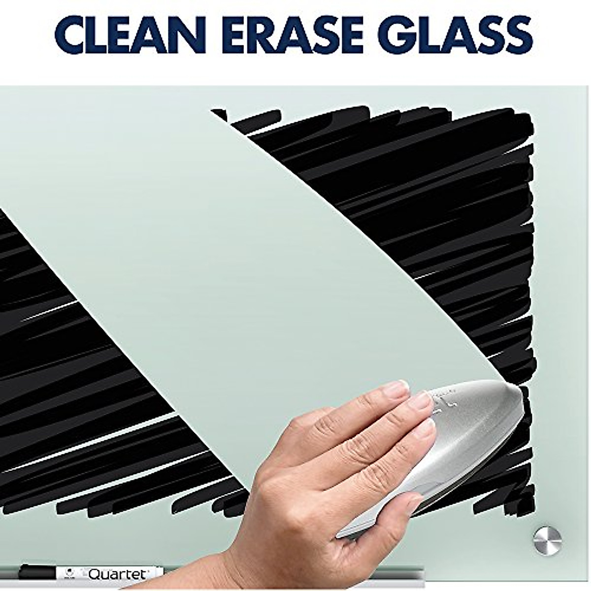 Quartet Whiteboard, Glass Dry Erase Board, Non-Magnetic, 3' x 2', Infinity Frameless Mounting, Frosted Surface, Accessory Tray, and 1 Dry Erase Marker (G3624F)