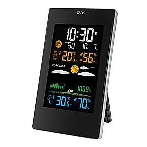 XARONF Weather Stations Indoor Outdoor Weather Station, Home Weather Station with Atomic Clock, Indoor Outdoor Humidity Thermometer Monitor Digital Forecast Weather Stations