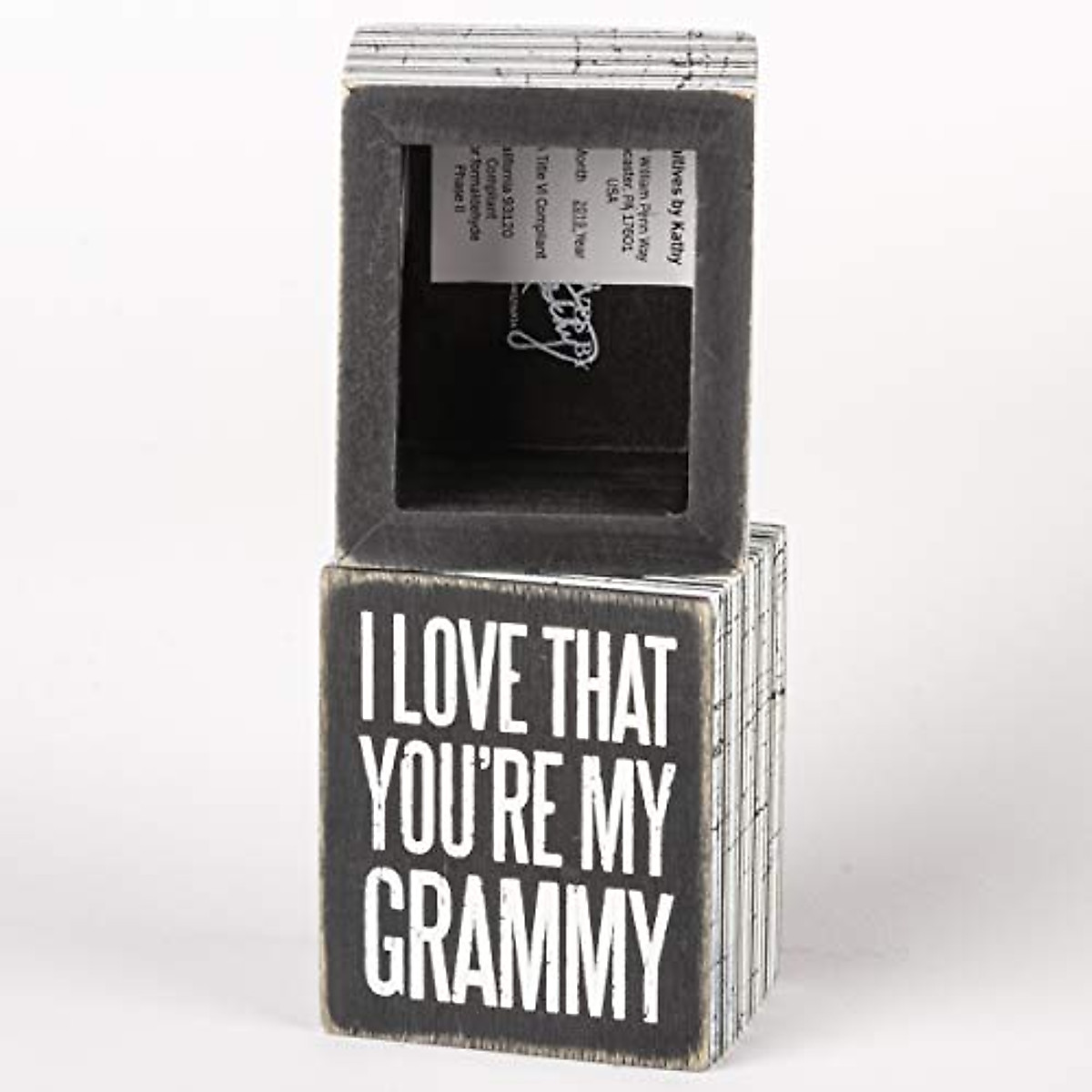 Primitives by Kathy 27215 Pinstripe Trimmed Box Sign, 2.5 x 3-Inches, Grammy