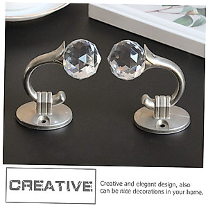 VOSAREA Set of 2pcs Aluminium Alloy Window Curtain Hooks Decorative Home Curtain Supplies Easy to Use Match Shower Curtain Living Room/Bedroom Decorations