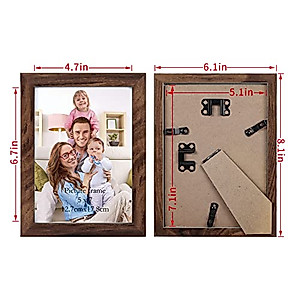 Giftgarden 5x7 Picture Frame Brown Set of 7 Rustic Walnut-Color Photo Frames 5 by 7 for Wall or Tabletop
