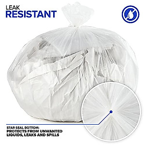 Stock Your Home Clear 4 Gallon Trash Bag (100 Pack) Un-Scented Small Garbage Bags for Bathroom Can, Mini Waste Basket Liner, Plastic Liners for Office Trashcan and Dog Poop, Bulk Household Supplies