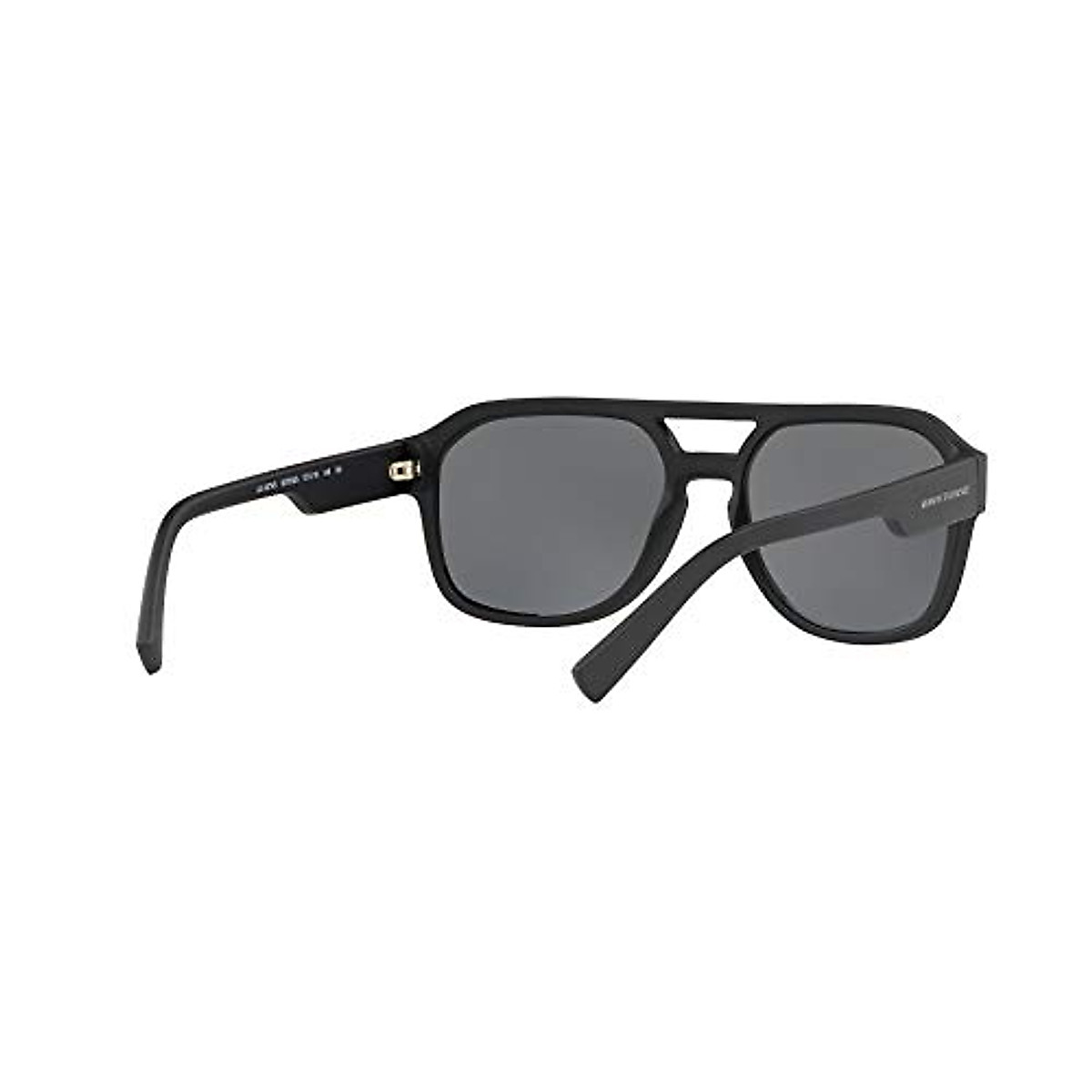 A|X ARMANI EXCHANGE Men's AX4074S Rectangular Sunglasses, Matte Black/Light Grey Mirrored/Black, 57 mm