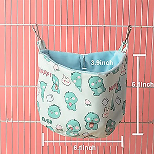 MuYaoPet Cute Sugar Gliders Ferret Hammock Bed Pouch Swing Toys Small Animal Hanging Bed Hideout Hut Sack for Gerbil Rat Guinea Pig Squirrel Sugar Gliders Cage Accessories (Blue)