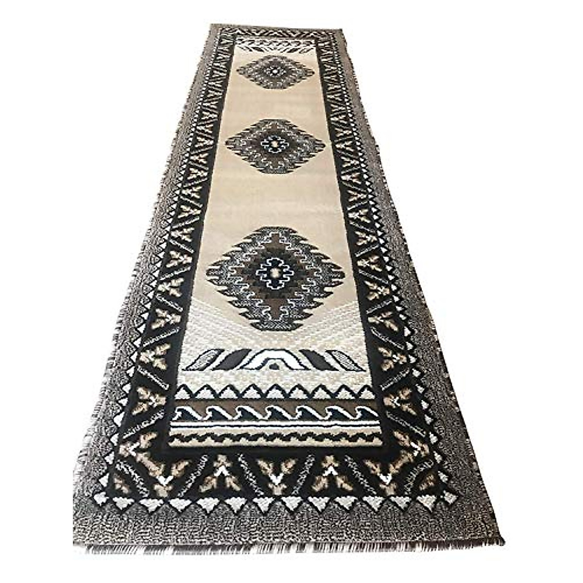 Southwest Native American Runner Rug Berber Design #D143 (2ftx7ft.1in.)