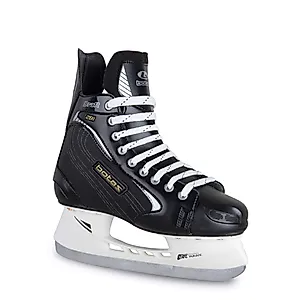 Botas - DRAFT 281 - Men's Ice Hockey Skates | Made in Europe (Czech Republic) UPGRADED Blades: GRAF COBRA 2000 | Color: Black, Size Adult 16