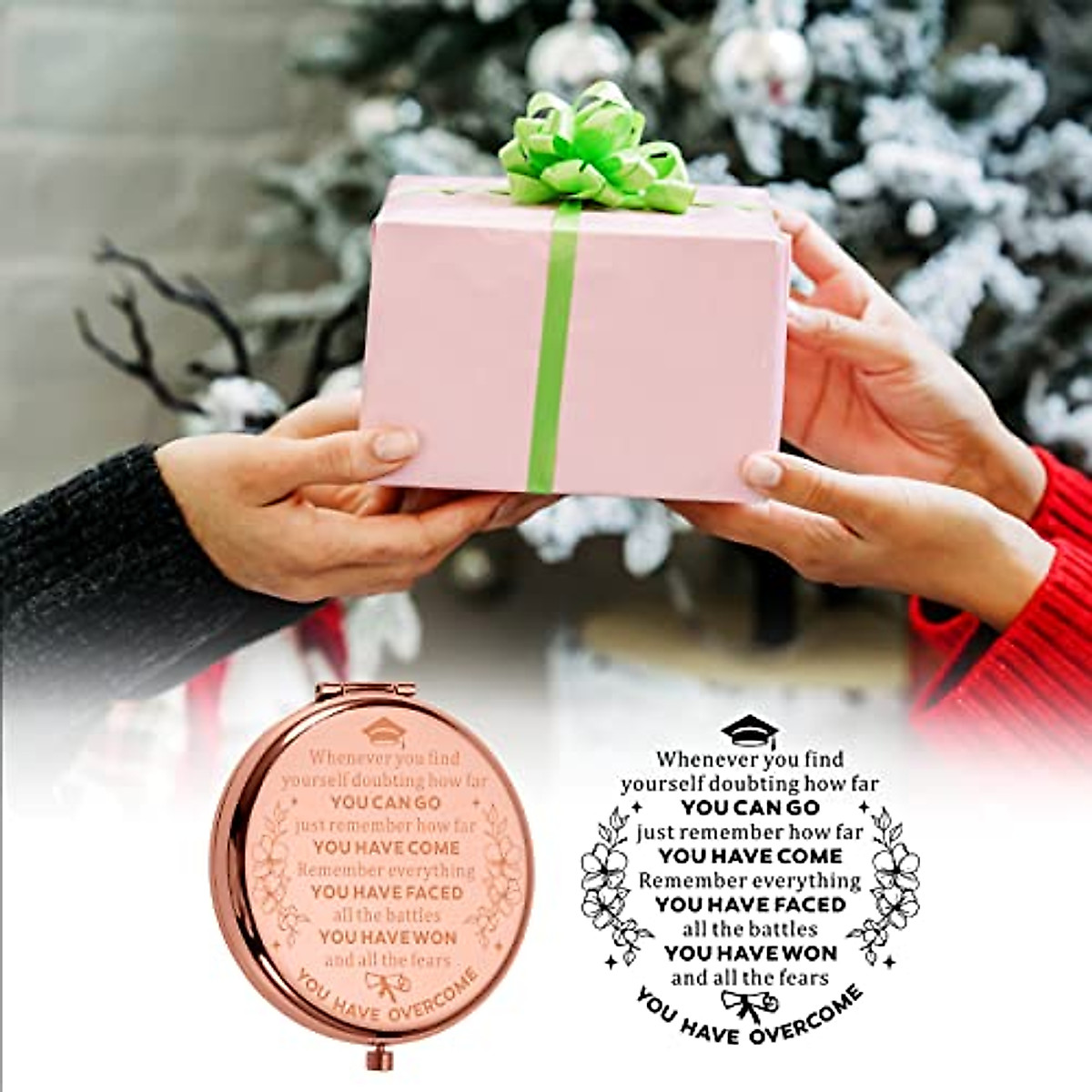 Compact Mirror 2023 Graduation Gifts for Her Teen Girl Women College High School Master Senior Grad Gift Daughter Female Friend Inspirational Nurse Graduate Birthday Valentines Stocking Stuffers Gifts