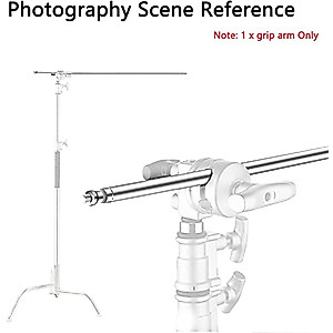 Soonpho 50 inch Extension Grip Crossbar Arm for Heavy Duty C Stand,Solid Boom Pole with 1/4 & 3/8 Thread for Softbox,Reflector,Umbrella,Flags, Diffusion and Other Studio Video Photography Equipment