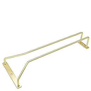 ZOOHOT 30.5cm Wine Glass Rack - Under Cabinet Stemware Wine Glass Holder Glasses Storage Hanger Metal Organizer for Bar Kitchen, Gold Finish (1 Rows, 1 Pack)