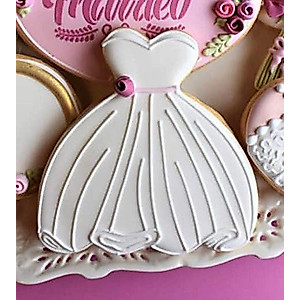 Wedding Cookie Cutters 5-Pc Set Made in the USA by Ann Clark, Square Plaque, Wedding Cake, Wedding Dress, Diamond Ring, Double Heart