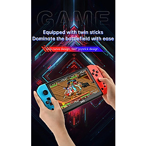 New X80 bluered Handheld Game Console 16gb Build in Many Games 7 inch HD Output Retro Game Cheap Children's Gifts Support TV Playing Games Gameboy Birthday Gift for Kids Adults