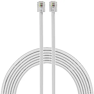 Power Gear Telephone Line Cord, 100 Feet, Phone Cord, Modular Jack Ends, Works for Phone, Modem or Fax Machine, for Use in Home or Office, White, 27638
