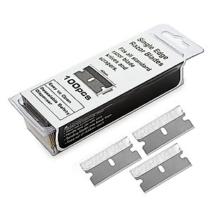 Headley Tools Razor Blades Single Edge, 100 pcs Single Edge Razor Blade for Razor Blade Scraper (Pack of 100)