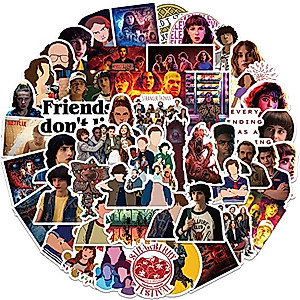 SVGDHZK Stranger Things 4 Stickers 50pcs Cool Water Bottle Laptops Motorcycle Bicycle Skateboard Luggage Decal Graffiti Patches for Boy Girl Kid Adult (Strange)