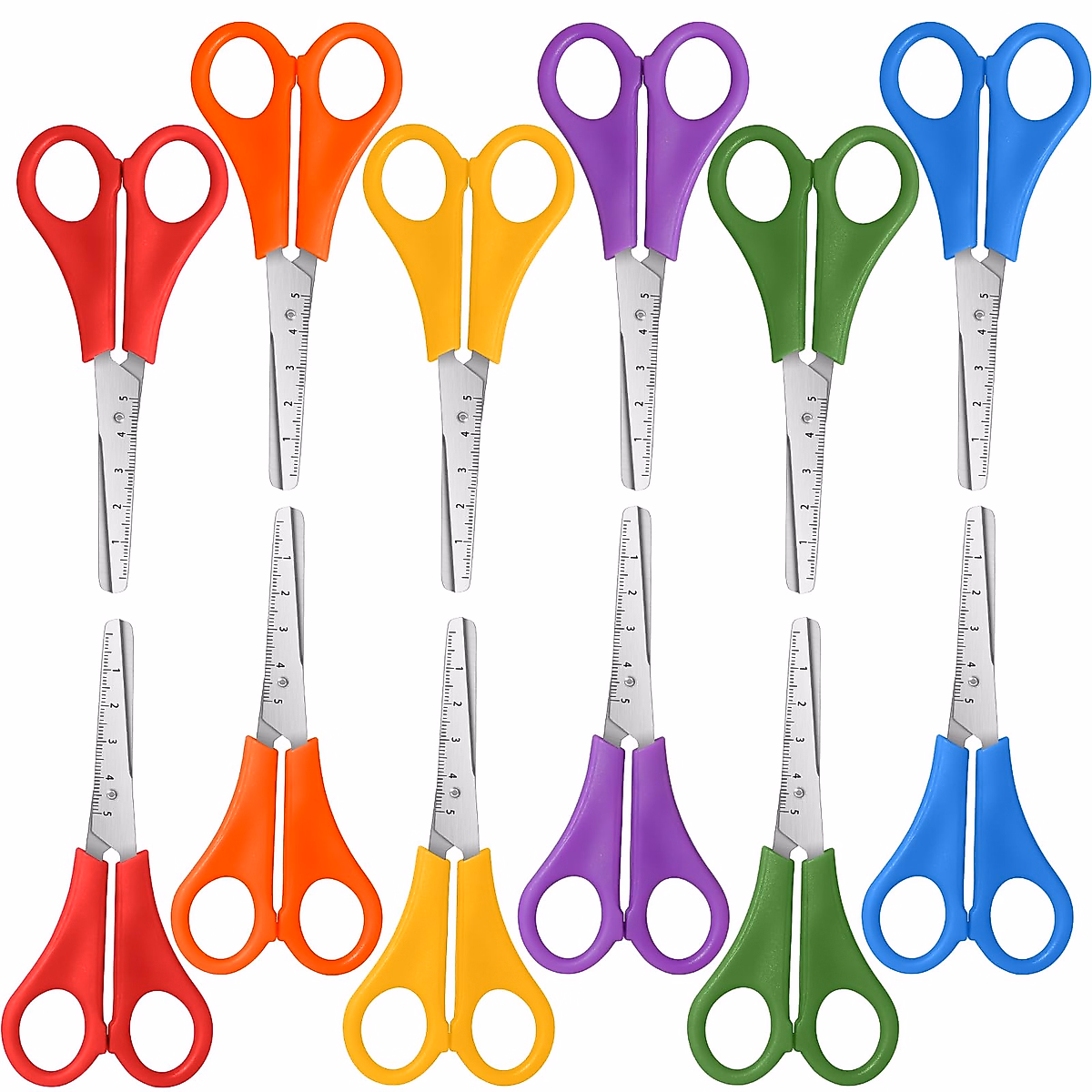 Kids Scissors Bulk of 12-Pack, Taotree 5" Kid Scissors for School Supplies, Kids Safety Scissors Art Craft Supplies, Small Scissors, Blunt Tip Scissor for Child Student Classroom Scrapbook Supplies