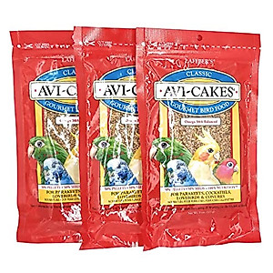 (3 Pack) Lafeber's Original Flavor Avi-Cakes for Parakeets, Cockatiels & Conures
