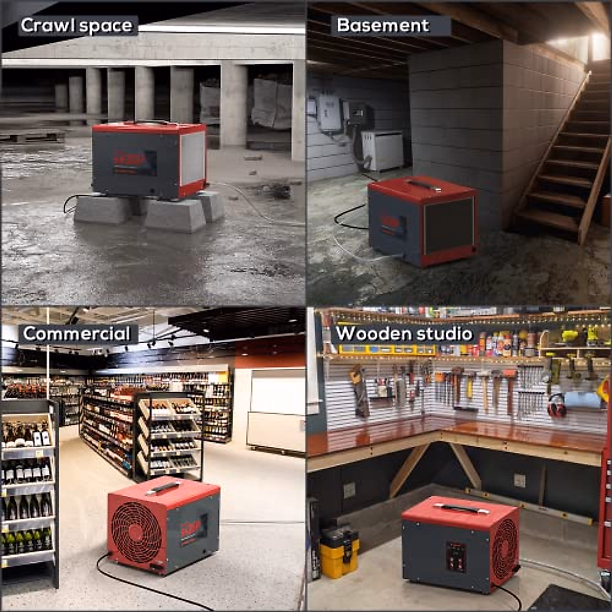 Abestorm Energy Star Commercial Dehumidifiers with Pump and Hose, 70 PPD Crawl Space dehumidifiers, up to 1,000 sq. ft. Compact, Portable, Auto Defrost, Memory Starting, 5 Years Warranty