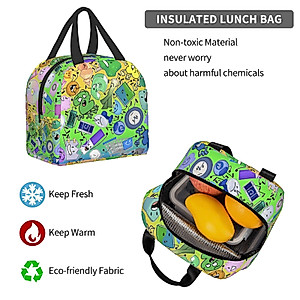 MXSLOVE Casual 2 Pieces Backpack Set, Battle for Bfdi Shoulder Bookbag Travel Bag with Lunch Tote