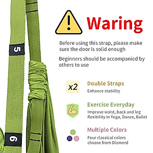 Leg Stretcher Strap Adjustable Fitness Band for Waist Trainer Stretching Door Swing Flexibility Tensile Trainer with Carrying Pouch for Yoga Practitioner Ballet Dancer Gymnastics Exercises (Green)