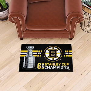 FANMATS 10491 Boston Bruins Starter Mat Accent Rug - 19in. x 30in. | Sports Fan Home Decor Rug and Tailgating Mat