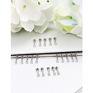 Vsnnsns 16G Lip Rings Stainless Steel Clear Cubic Zirconia Labret Monroe Lip Rings Nail Cartilage Tragus Helix Earrings Studs Ring Medusa Piercing Jewelry for Women Men 8mm