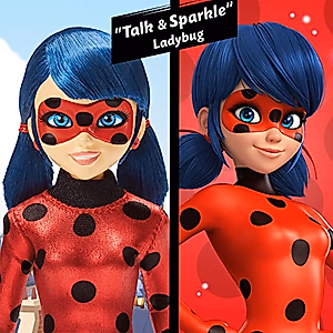 Miraculous Talk & Sparkle Ladybug Doll | 26cm Marinette Figure with Lights Sounds and Yoyo Accessory | Bandai Miraculous Ladybug Dolls Superhero Toys | Miraculous: Tales of Ladybug and Cat Noir Toys