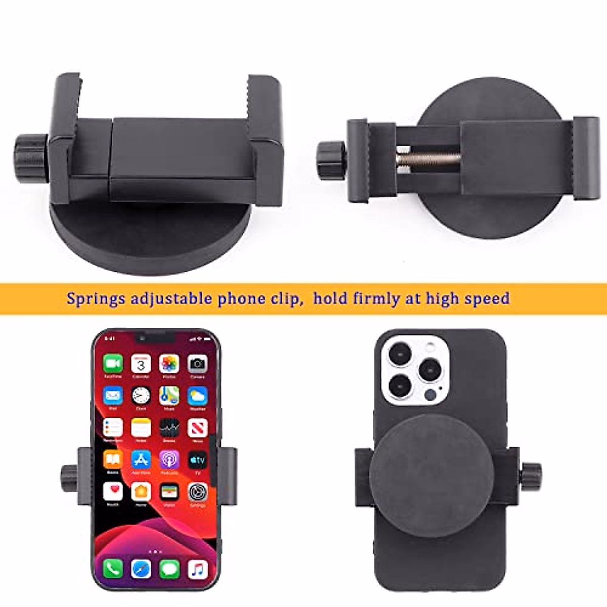 Mippko Magnetic Motorcycle Phone Holder,Strong Magnetic Attracts Tank, Non-Slip & Anti-Scratch,Compatible with 3.5~7.5" iPhone/Samsung Galaxy/Nexus/HTC/LG, One Adhesive Metal Plate Attached