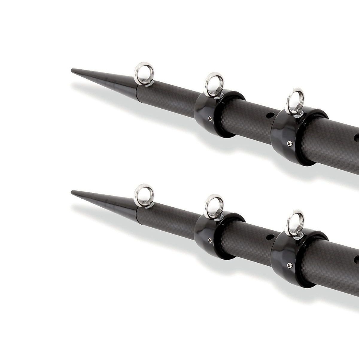 Tigress XD 3K Carbon Fiber 18' Telescoping Center Rigger with Patented Tigress Track Internal Tracking System, for use on Sports Fishing Boats up to 40 feet