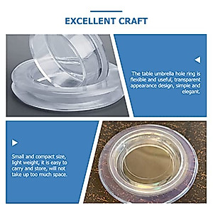 DOITOOL 4 Sets Patio Table Umbrella Hole Ring and Caps Set, Silicone Umbrella Hole Plug and Cap for Glass Patio Garden Beach Table Deck Yard, 2 Inch (Clear)