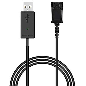 VoiceJoy Office Headset Quick Disconnect QD Cable to USB Plug Adapter for Plantronics QD Connector to Any Computer Laptop