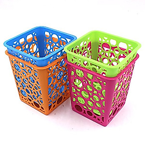 Z ZICOME Desktop Office Storage Organizer, Hollow Pen Pencil Holder Basket, Set of 4