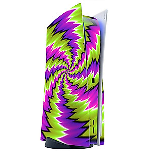 ITS A Skin Skins Compatible with Sony Playstation 5 Console Disc Edition - Protective Decal Overlay Stickers wrap Cover - Psychedelic Moving Swirls