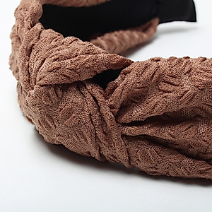 Cuizhiyu 3PK Black Knot Headbands for Women Wide Hair Bands lace Brown Non Slip Fashion Hair Hoop Solid Hairband for Girls Hair Accessories
