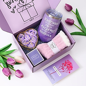 Mollywatr Birthday Gifts for Women, Women Gifts Set | Gift Basket, Friendship Gifts Box for Girlfriend Wife Mom Her Best Friend Sisters Teacher - Valentines Day Mothers Day Christmas Gifts (Purple)