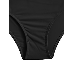 SweatyRocks Women's Bathing Suits Striped Criss Cross Bikini Set High Waisted Swimsuits Solid Black X-Small