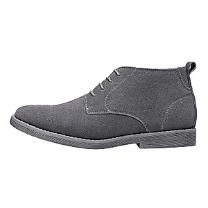 Bruno Marc Men's Chukka Grey Suede Leather Chukka Desert Oxford Ankle Boots Size 7.5 M US