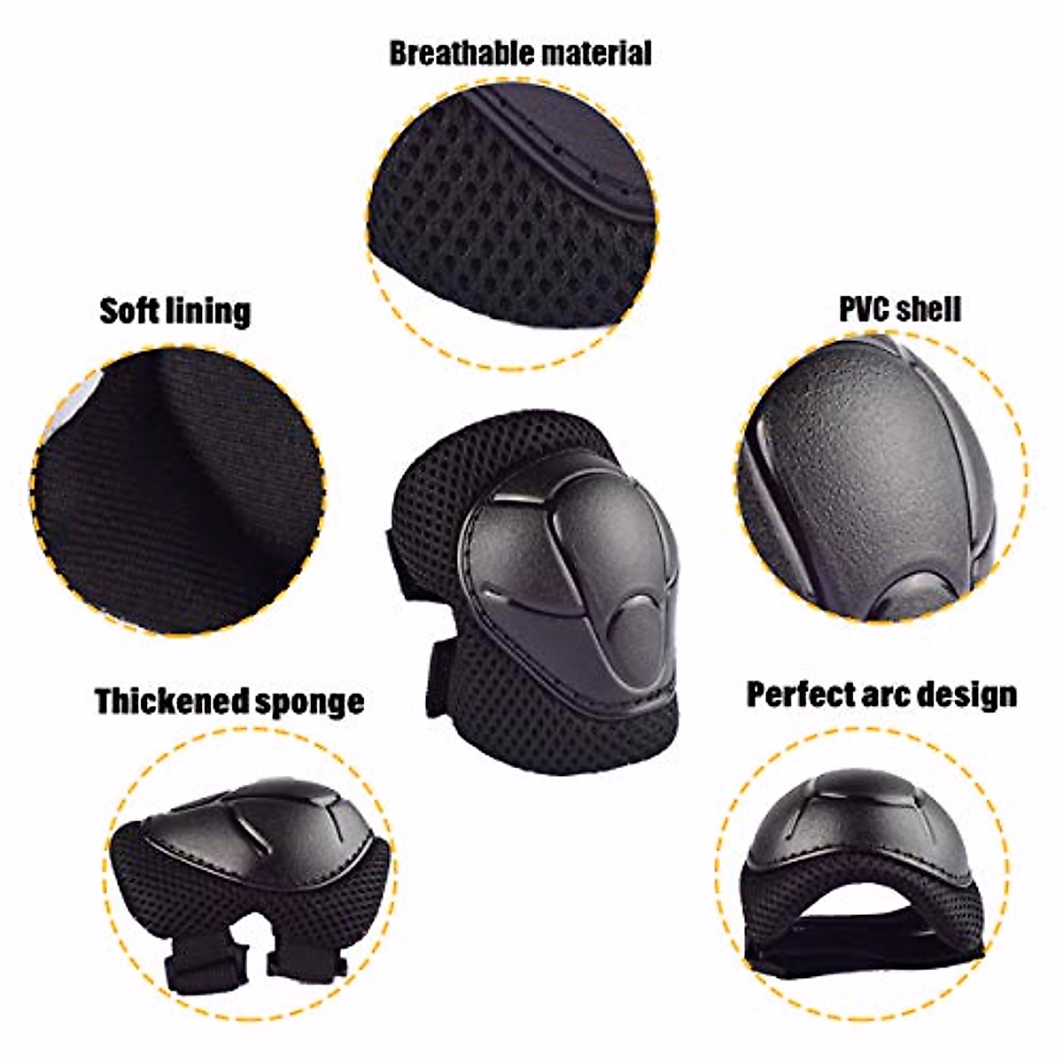 Kids Protective Gear, 7 in 1 knee pads for kids set, Youth Elbow Pads, Wrist Guard, Neck Gaiter for Age 3-8 Boys Girls Children Rollerblading Skateboard Bike Cycling Skating Scooter Riding Sports