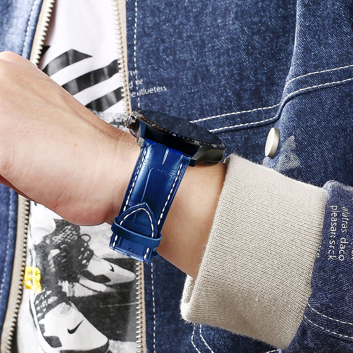 Moran Quick Release Leather Watch Band 20mm Compatible Garmin Vivoactive 3 VenuVenu sq2 plusVivomove HR Replacement Strap for Garmin Forerunner 245645 MusicInstinct 2S Fenix 7S6S5S plus