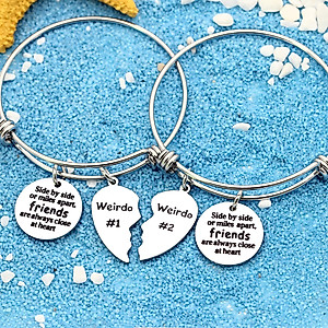 Weirdo Gift,Adjustable Silver Pendant Bracelet For Sisters Best Friend Birthday Christmas Gift