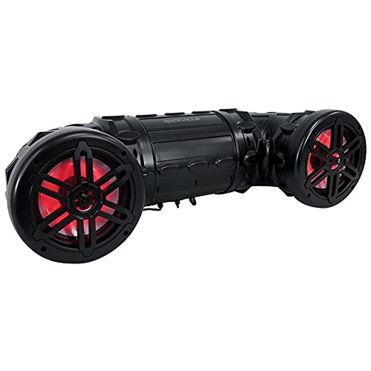 Rockville RATV80L Bluetooth Dual 8" Powered 600w ATV/UTV/Marine Speaker w/LED