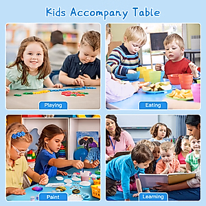 LulliSpace Kids Table and 2 Chairs Set, Height Adjustable Toddler Table and Chair Set,31.5"X23.6"Graffiti Desktop,Activity Table for Daycares,Homes,Classroom,Eco-Friendly, and Stylish Design