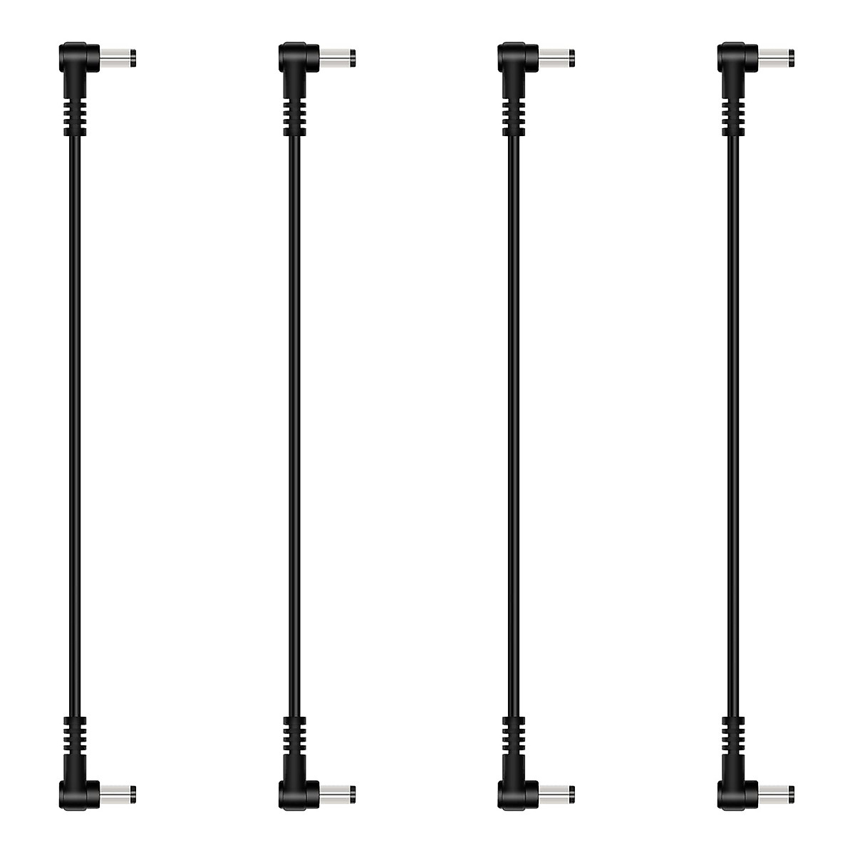 Fancasee (4 Pack 1 ft 5.5mm x 2.5mm 90 Degree Right Angle Male to Male Right Angle DC Power Adapter Cable Cord for IP Camera CCTV Surveillance Security Camera LED Strip DVR Router Invoice Printer