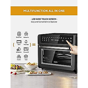 Gevi Air Fryer Toaster Oven Combo, Large Digital LED Screen Convection Oven with Rotisserie and Dehydrator, Extra Large Capacity Countertop Oven with Online Recipes