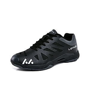 Migoldhot Fashion Womens Athletic Squash Sneakers Fashion Racquetball Athletic Tennis Sneakers Court Shoes Non Slip Badminton Shoes Black