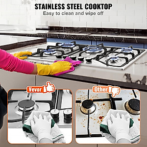 VEVOR 30-inch Gas Cooktop, 5 Burners Built-in Gas Stove Top, Max 12250BTU NG/LPG Convertible Stainless Steel Natural Gas Hob, with Thermocouple Protection for Camping, RV, Apartment