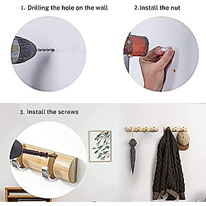 HILIROOM HILIROOM Coat Rack Wall Mount with 4 Retractable Hooks, Sleek, Modern, Space-Saving Wall Mounted Coat Rack, Coat Hanger with Folding Hooks for Hanging Coats,Hats,Scarves,Keys and More