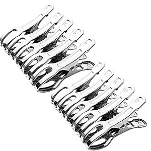 LINNNZI Greenhouse Clips, 4.3 inch Garden Clips, Stainless Steel Plant Clips Clamps with Strong Grip for Garden Hoops Film Row Cover Netting Towel Clothesline